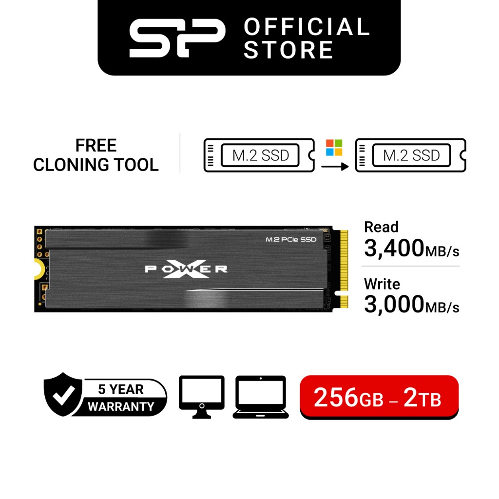 Jual Silicon Power XPower XD80 Heatsink SSD 265GB 512GB 1TB 2TB M.2 ...