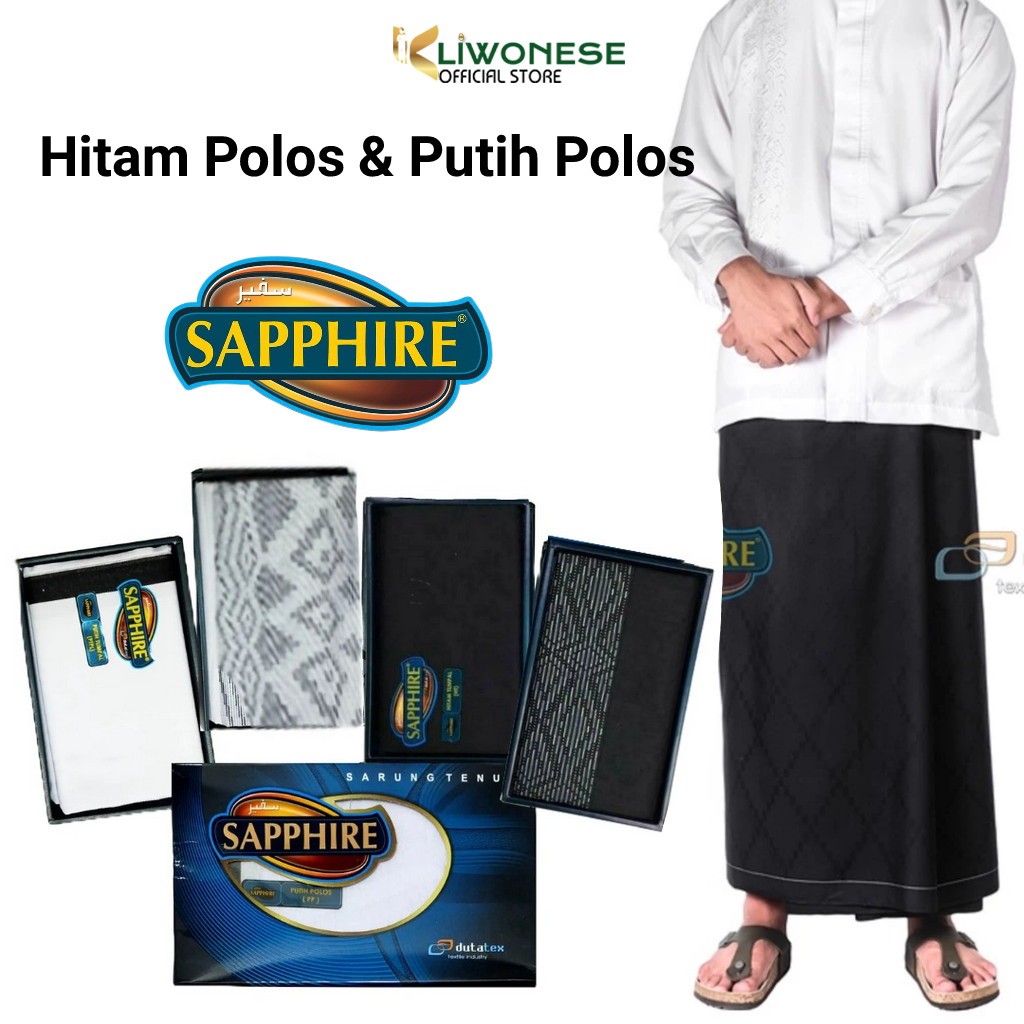 Jual Sarung Sapphire / Shappire / SAFIR / SAFIRE Dewasa polos HITAM dan ...