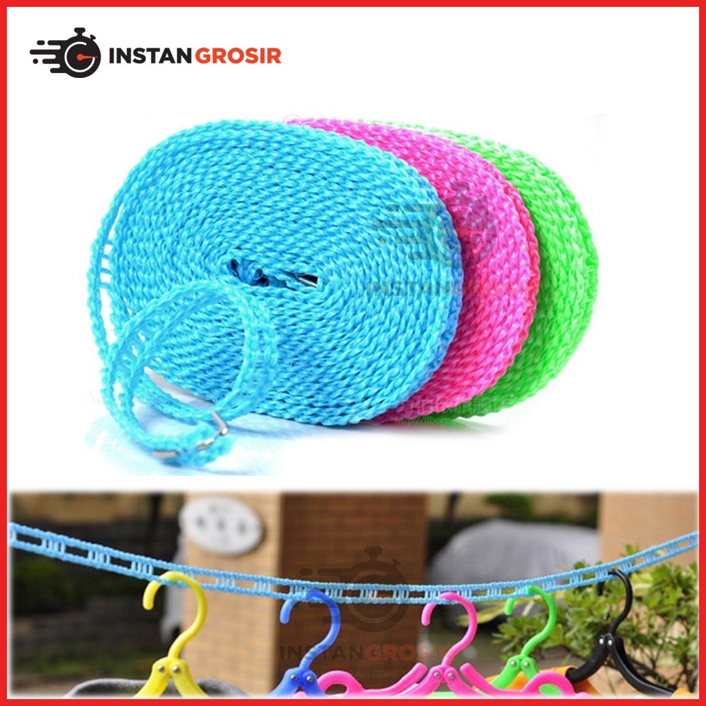 Jual Tali Jemuran Baju Lubang 3 Meter Super Praktis Cocok Untuk Gantung ...
