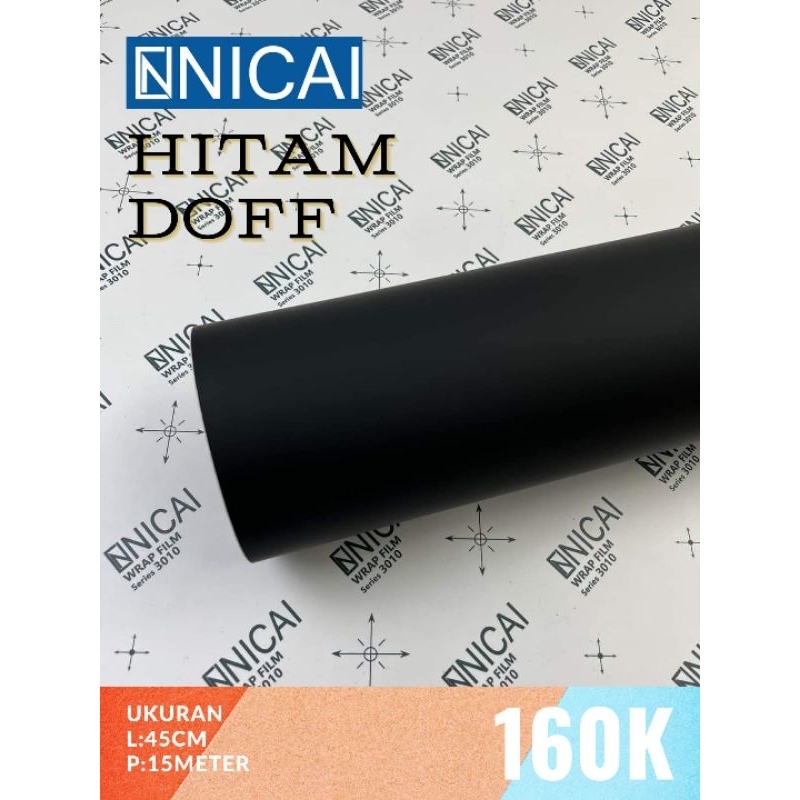 Jual Stiker Skotlet Hitam Doff Nicai 1 Roll (45cm x 15m) | Shopee Indonesia