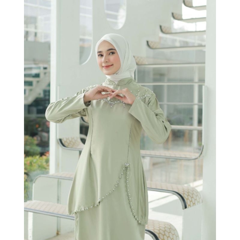 Jual Oneset Felicia Baju Kurung Melayu Dress Pesta Setelan Baju Kondangan Wisuda Kekinian Full ...