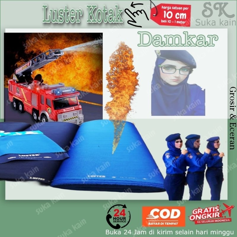 Jual Luster Kotak Kain Bahan Seragam Damkar Polsuspas SatPolPP Harga ...