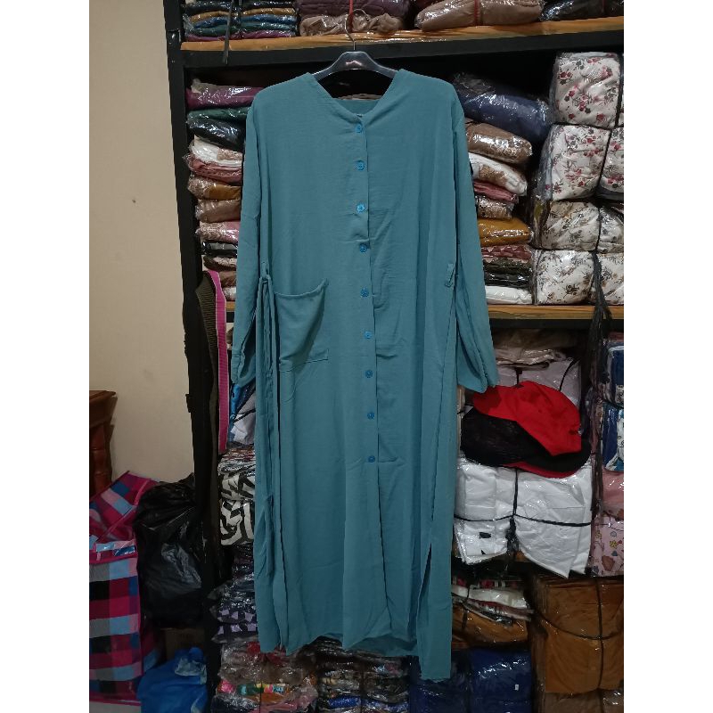 Jual DASTER KEKINIAN DRESS CRINGKLE AIR FLOW FULL KANCING/MIDI DRESS ...