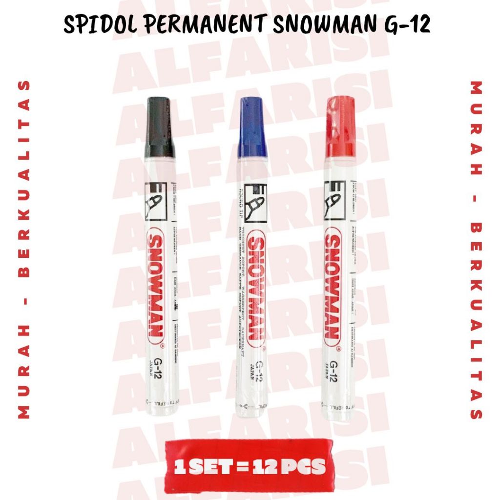 Jual SNOWMAN - Spidol Marker Permanent G-12 | Shopee Indonesia