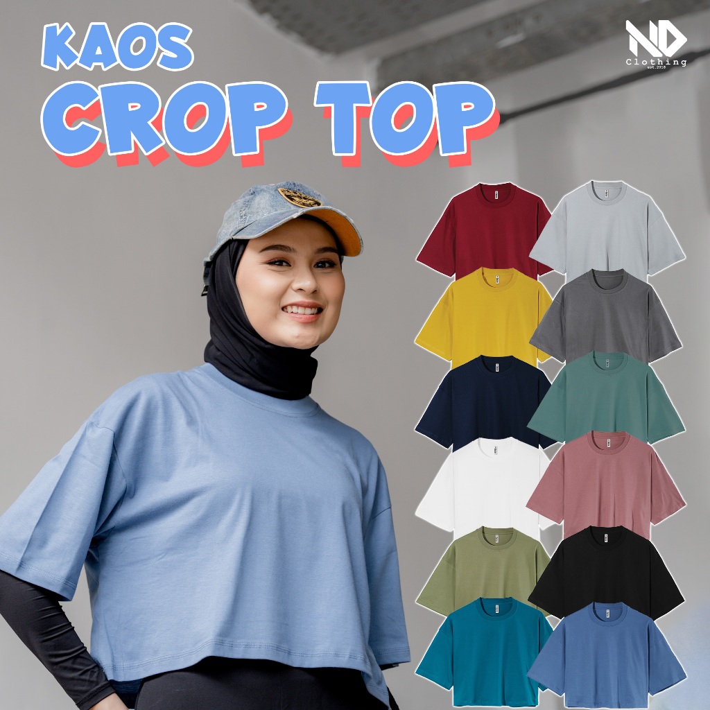 Jual Kaos CROP TOP PREMIUM Cotton Combed 30S Cewek - Original ND Cloths ...