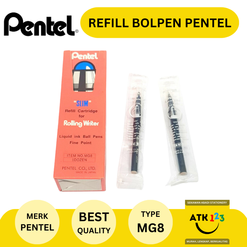 Jual PENTEL Refill Ballpoint / Isi Bolpen / Tinta Pulpen Pentel MG-8 ...