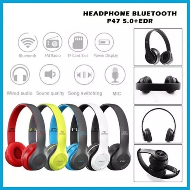 Jual Headphone P47 Bluetooth Wireless Stereo / Earphone P47 | Shopee Indonesia