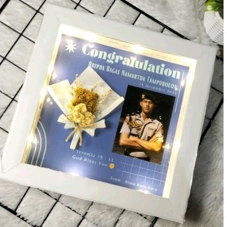 Jual FRAME 3D CUSTOM 20x20 cm hadiah guru/wisuda/kado ulang tahun ...