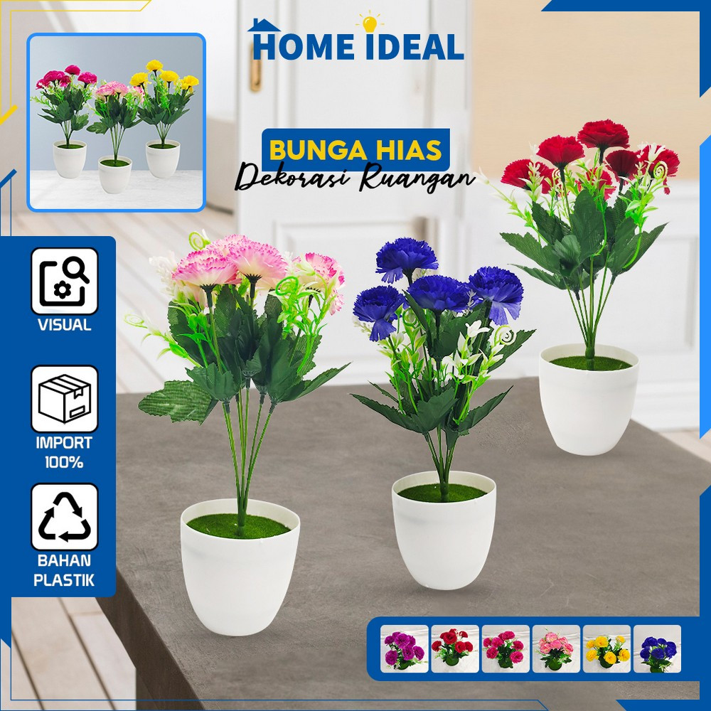 Jual Bunga Artificial Dekorasi Ornamen Pot Bunga Anyelir / Bunga Hias ...
