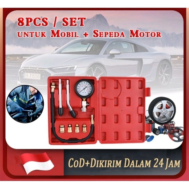 Jual EM ALAT UKUR TESTER KOMPRESI SILINER PENGUKUR TEKANAN GAS SET 8 ...
