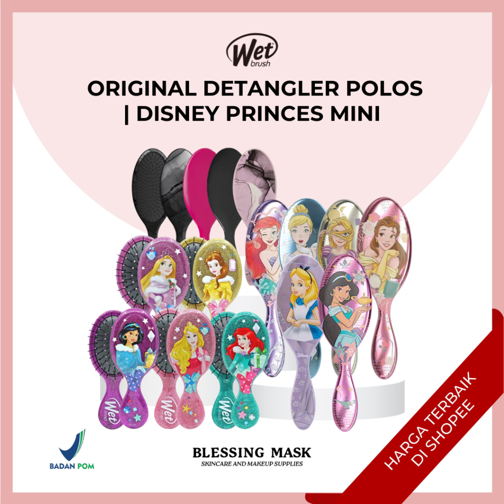Jual Wet Brush Original Detangler Polos | Kids | MINI | Disney Princes ...