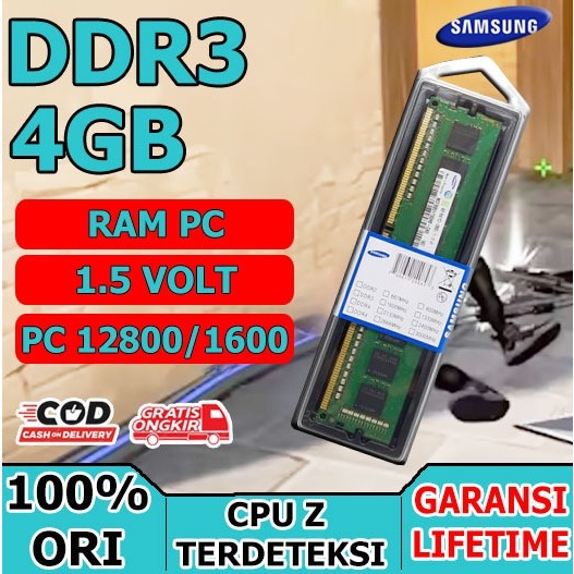 Jual RAM MEMORY PC DDR3 4GB 12800U MERK SAMSUNG/ MEMORY LONGDIM DDR3 4GB | Shopee Indonesia