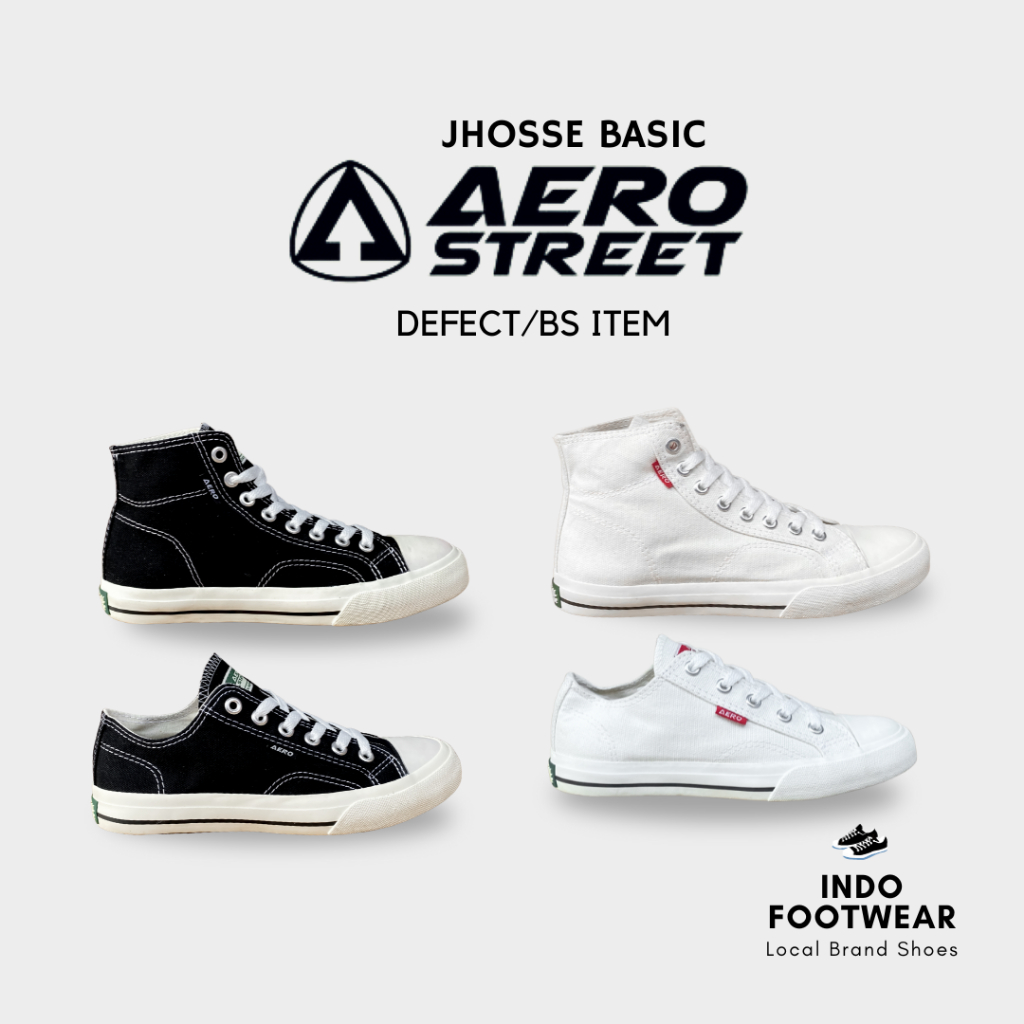 Jual Sepatu AEROSTREET JHOSSE BASIC High Low Hitam Putih Sepatu Sekolah ...