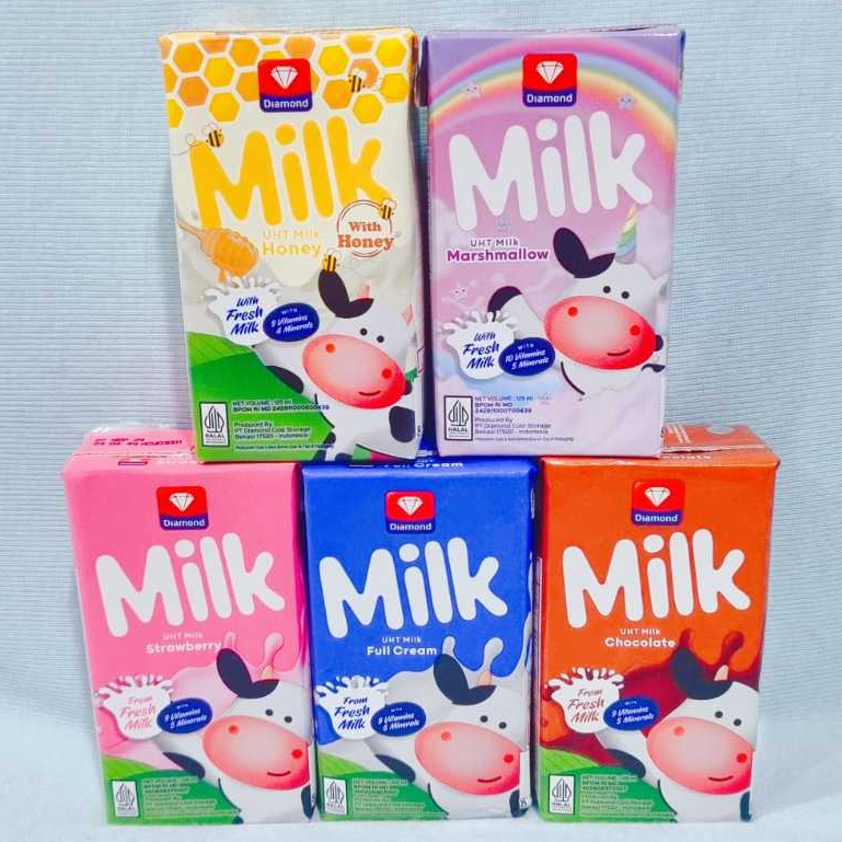 Jual Diamond UHT Milk Strawberry / Full Cream / Chocolate / Honey / Marshmallow (1 Pcs) | Shopee ...