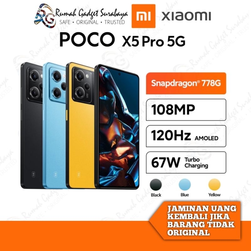Jual Xiaomi POCO X5 Pro 5G (6GB/128GB) | (8GB/256GB) Snapdragon 778G 5G ...