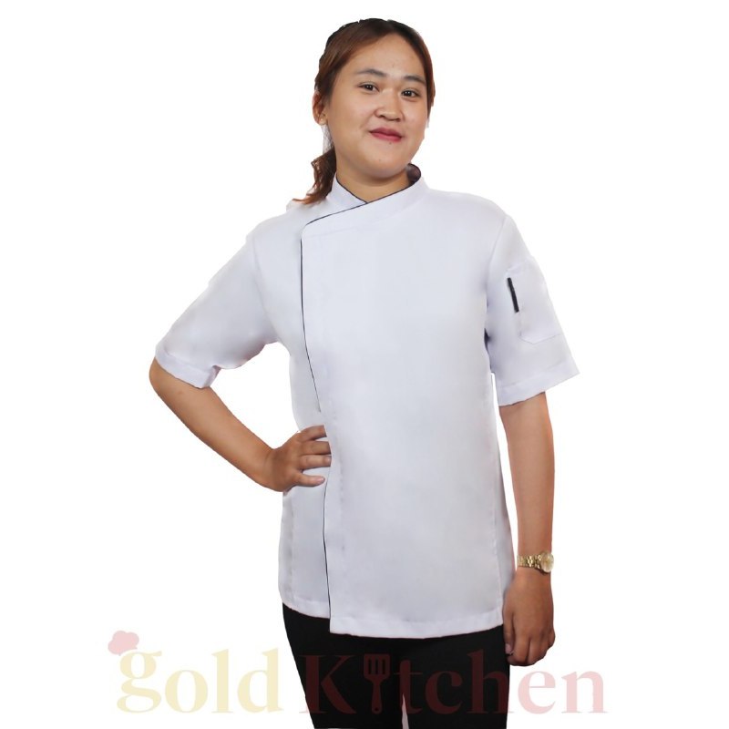 Jual Baju Chef Baju Koki Chef Jacket Seragam Kerja Pria Wanita Lengan ...