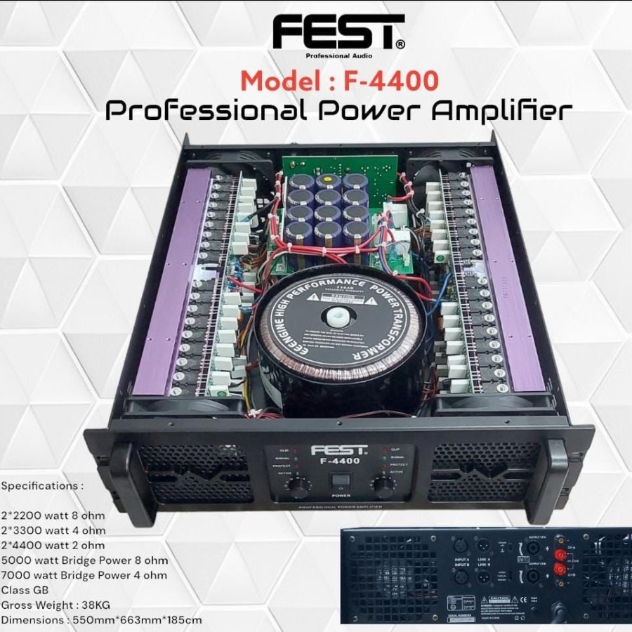 Jual POWER AMPLIFIER FEST F-4400 F4400 F 4400 CLASS GB GARANSI ORIGINAL ...