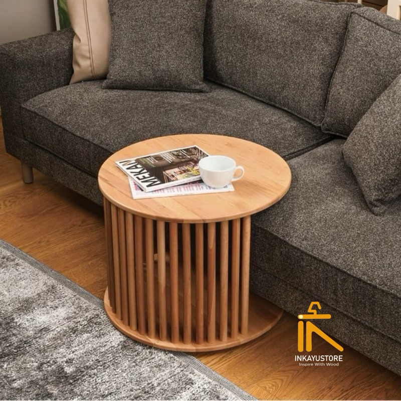 Jual Meja baca minimalis lingkar kayu jati solid | Meja sofa minimalis ...