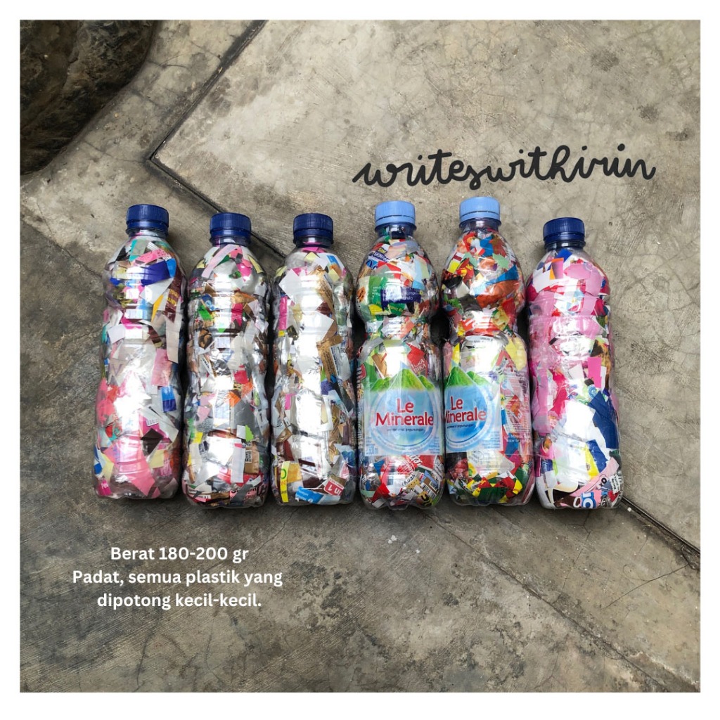 Jual ECOBRICK ECOBRIK EKOBRIK botol aqua le mineral 600 ml padat kokoh ...