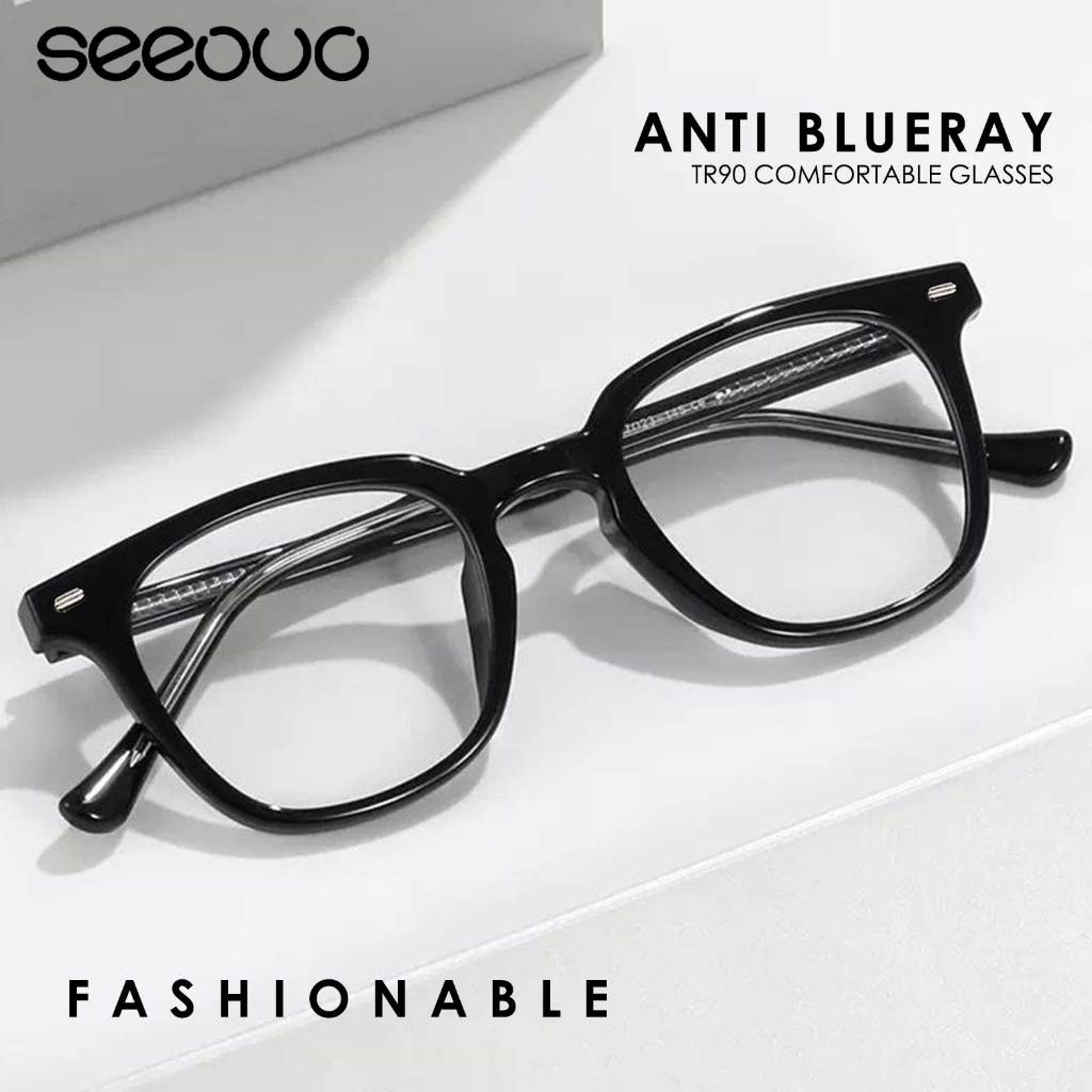 Jual Seeouo Kacamata Antiradiasi Blueray Kotak Bahan TR90 Fashion Pria Wanita Bisa Minus Soft ...