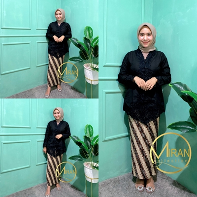 Jual Miran Collection - Kebaya Bordir Jadi Warna Hitam Putih Modern ...