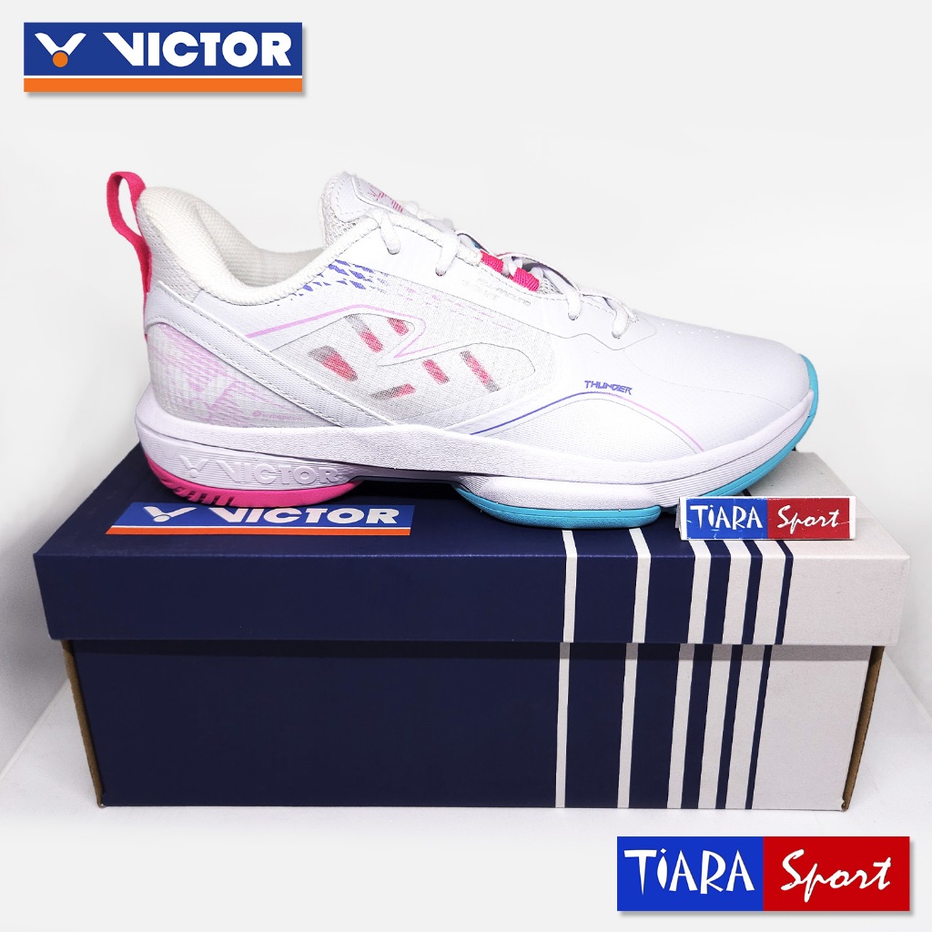 Jual Sepatu VICTOR Thunder Plus - White Turquoise - Wide U 3.0 ...