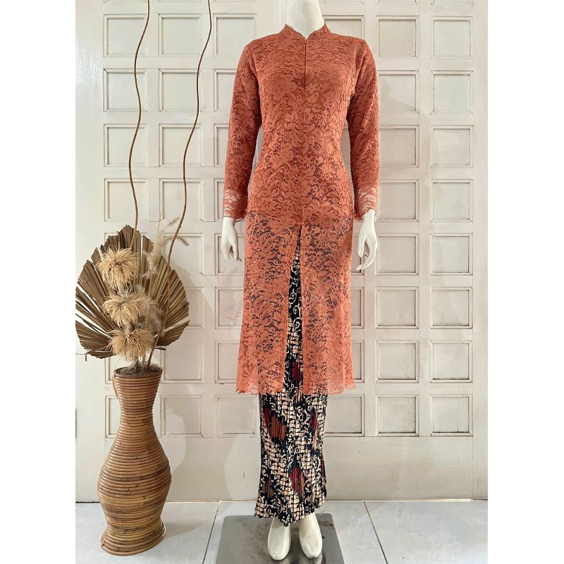 Jual SETELAN KEBAYA BROKAT LONG TUNIK SANGHAI/KEBAYA SERAGAMAN PESTA ...