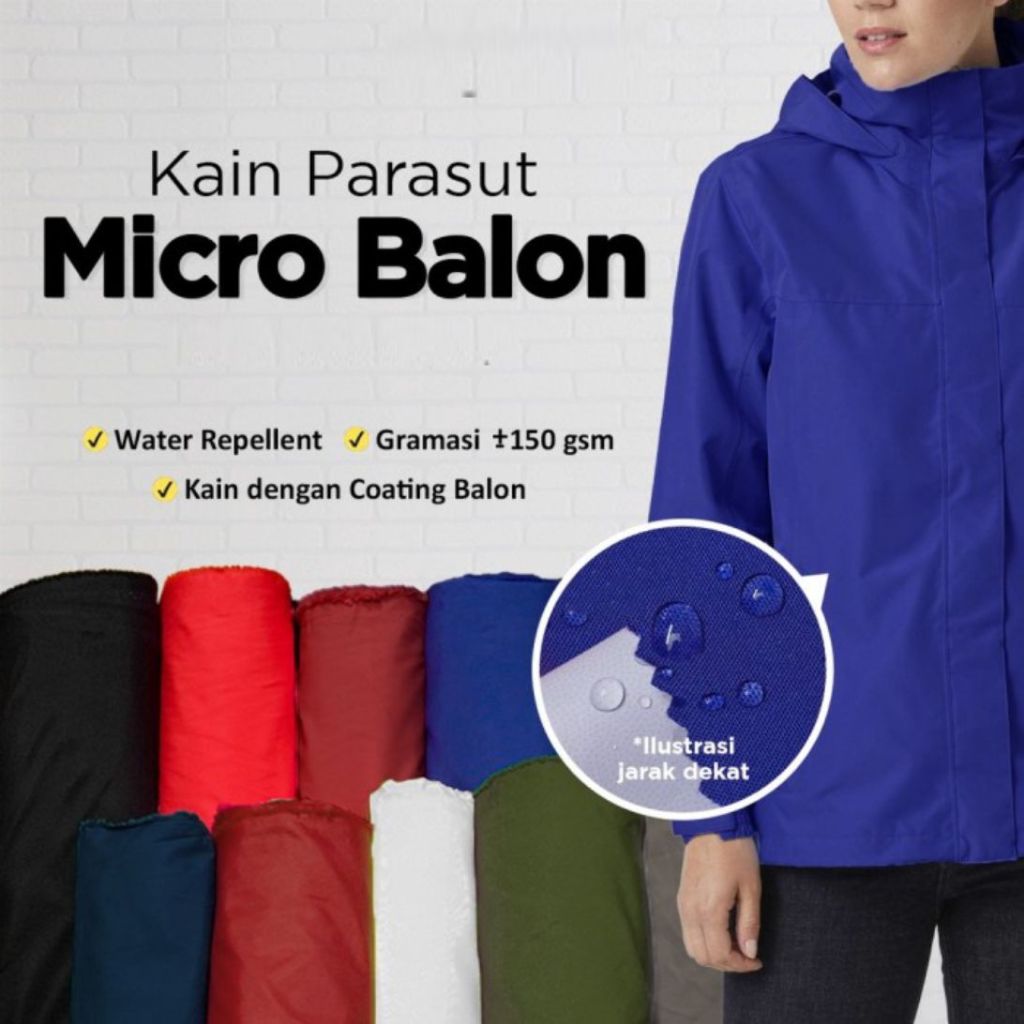 Jual Kain Micro Balon / Mikro balon Parasit Parasut Waterproof Jaket ...
