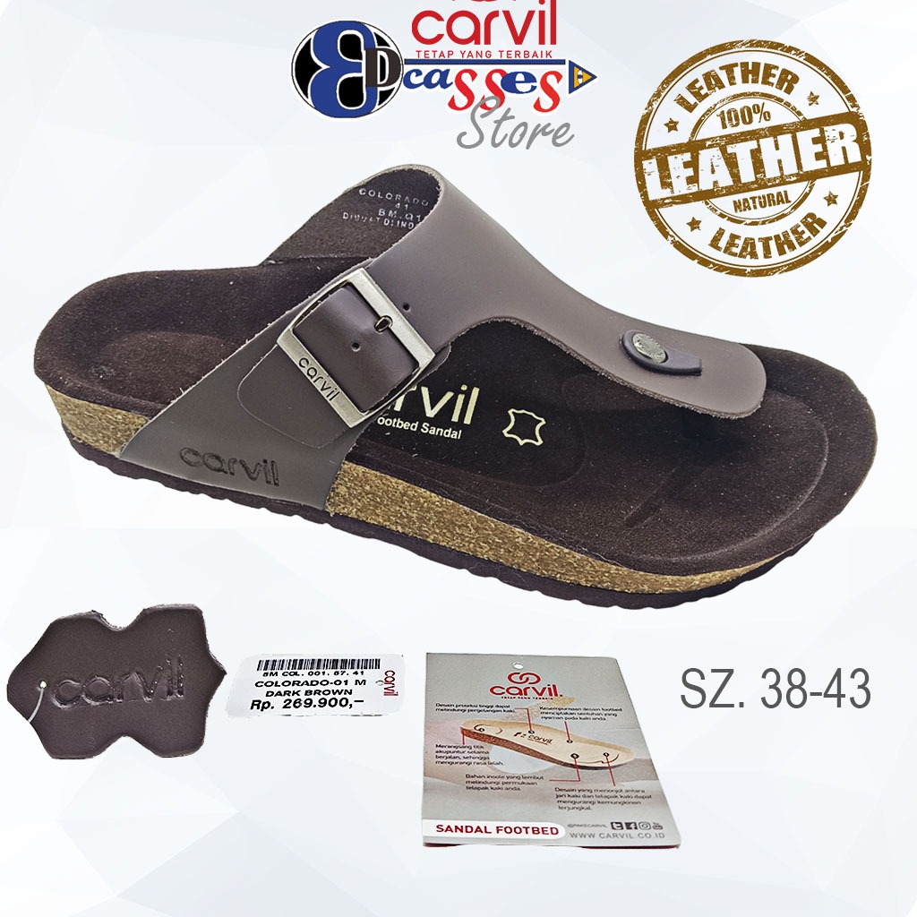 Jual Sandal Kulit Carvil Colorado 01 - Original Kulit Asli Sandal Pria ...