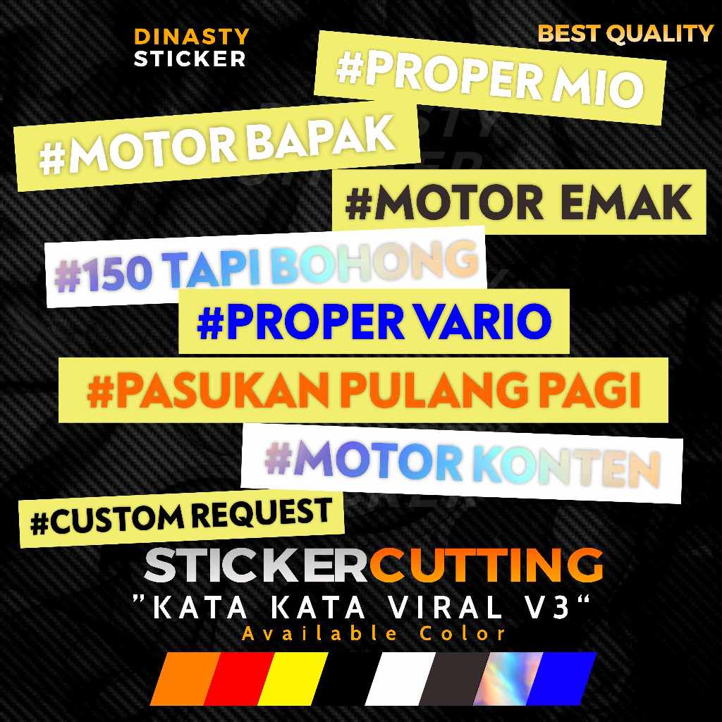 Jual STICKER STIKER CUTTING KATA KATA VIRAL V3 PROPER MIO MOTOR BAPAK ...