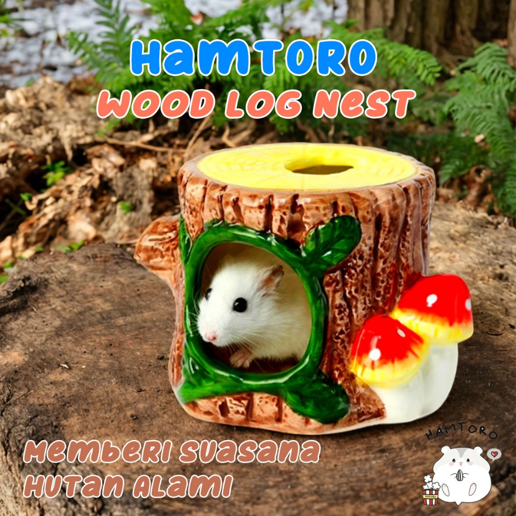 Jual Hamtoro Wood Log Ceramic Nest Rumah Hamster Kayu BESAR Keramik ...