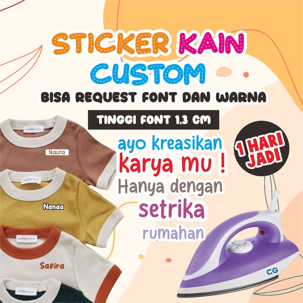 Jual Stiker Kain Setrika Label Nama Baju Instant | Shopee Indonesia