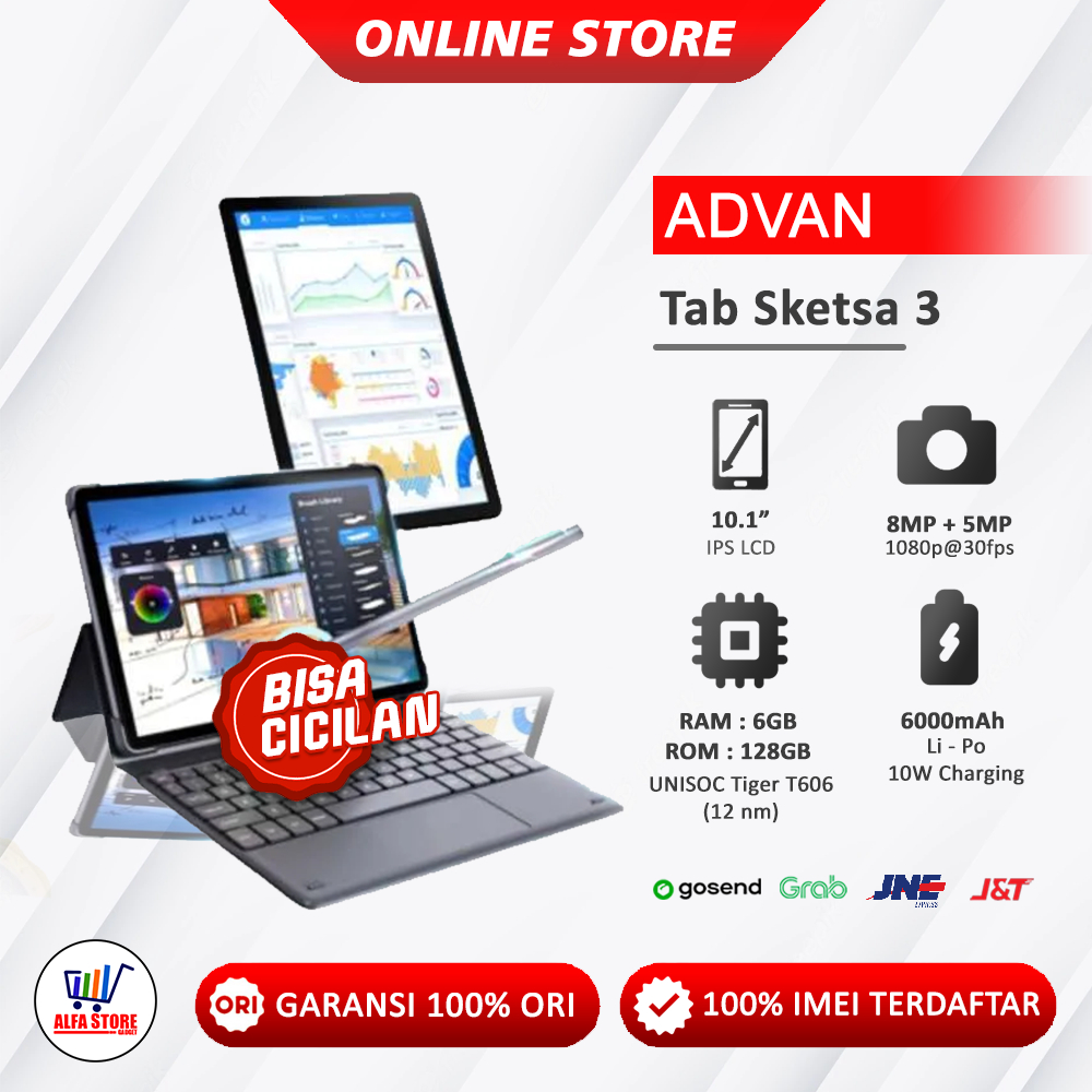 Jual Advan tab tablet advan sketsa 3 ram 6/128Gb android 13 layar 10.1 inch garansi resmi ...