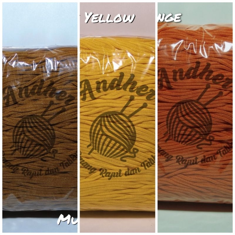 Jual Talikur warna tali kur 3mm KUNING ORANGE bahan Polyester 250 gram ...
