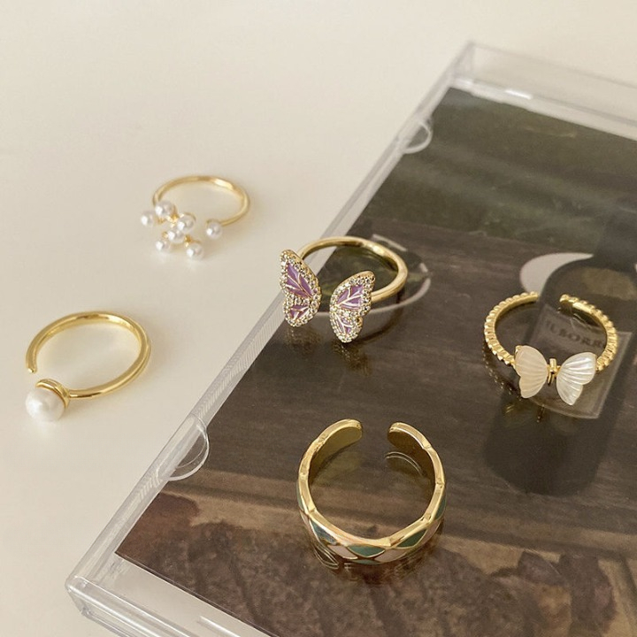 Jual Kristin - Ring Cicin Cincin Alloy Emas Simple Aesthetic Adjustable ...