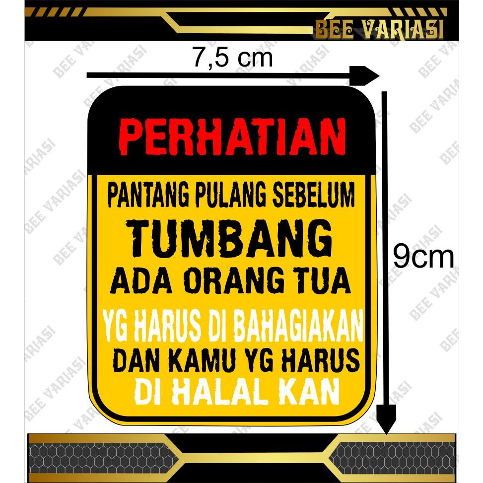 Jual Stiker Kata kata Dan Logo Stiker motor warning sticker motor warning kata kata unik ...