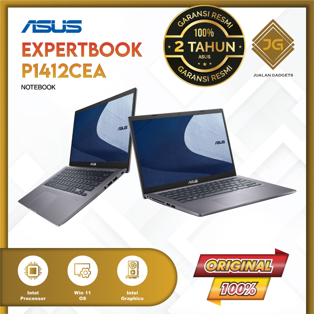 Jual Laptop Asus Expert Book P1412 | RAM 4GB/256GB SSD | 14 inch FHD W11 | Shopee Indonesia