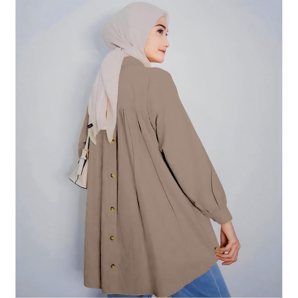 Jual kemeja KV wanita oversize ld120-ld140cm/kemeja wanita big size ...