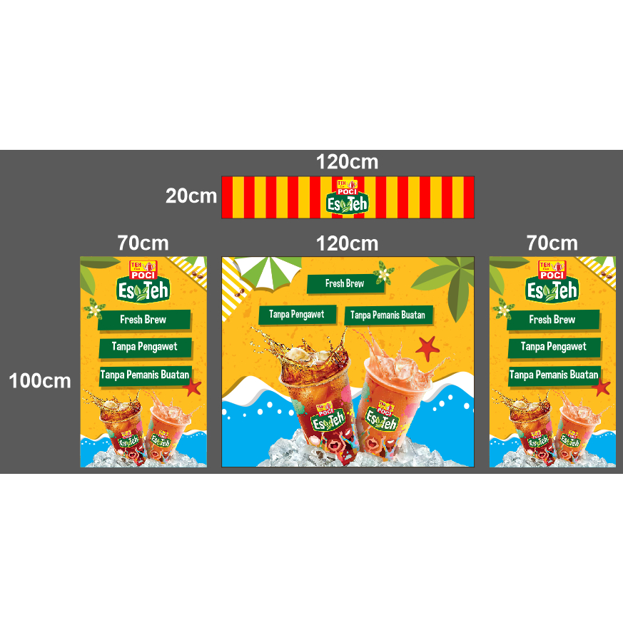 Jual spanduk banner rombong es teh | custom desain | free desain ...