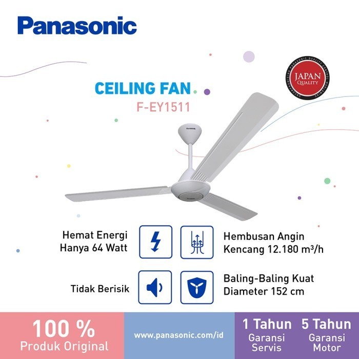 Jual PANASONIC Kipas Angin 60 Inch FEY 1511 F-EY1511 Kipas Angin Plafon ...