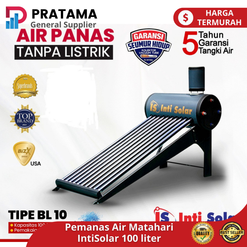 Jual Pemanas Air Matahari IntiSolar 100 liter INTI SOLAR WATER HEATER ...