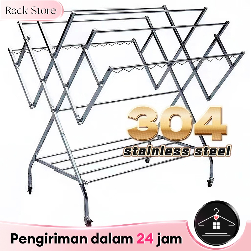 Jual Jemuran Baju Stainless Steel Rak Baju Jumbo Palang Handuk Pakaian Jemuran Panjang ...
