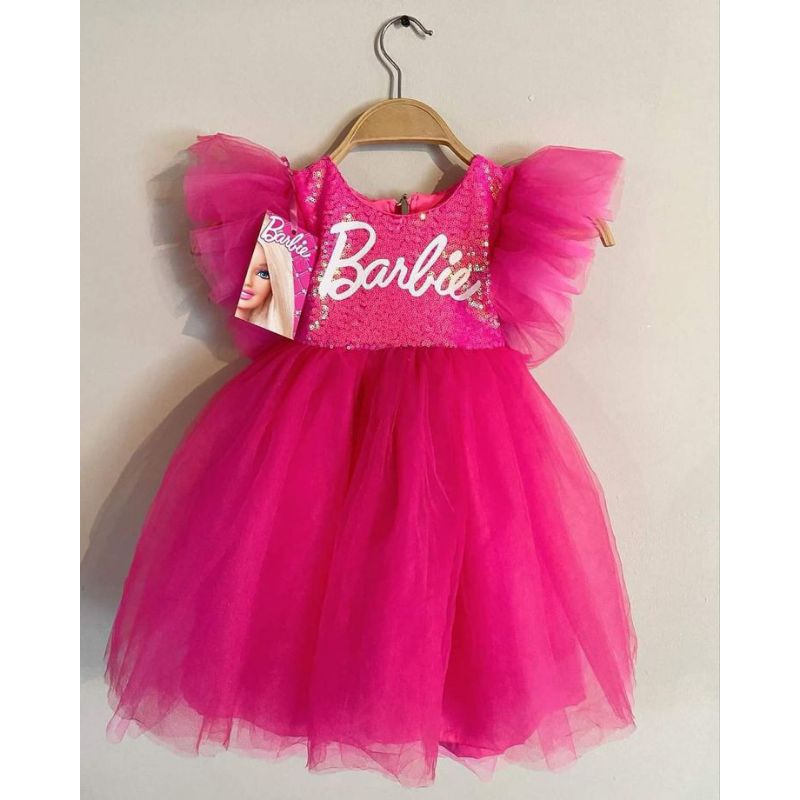 Jual dress barbie 004 sayap baju pesta ulang tahun anak dress pentas ...