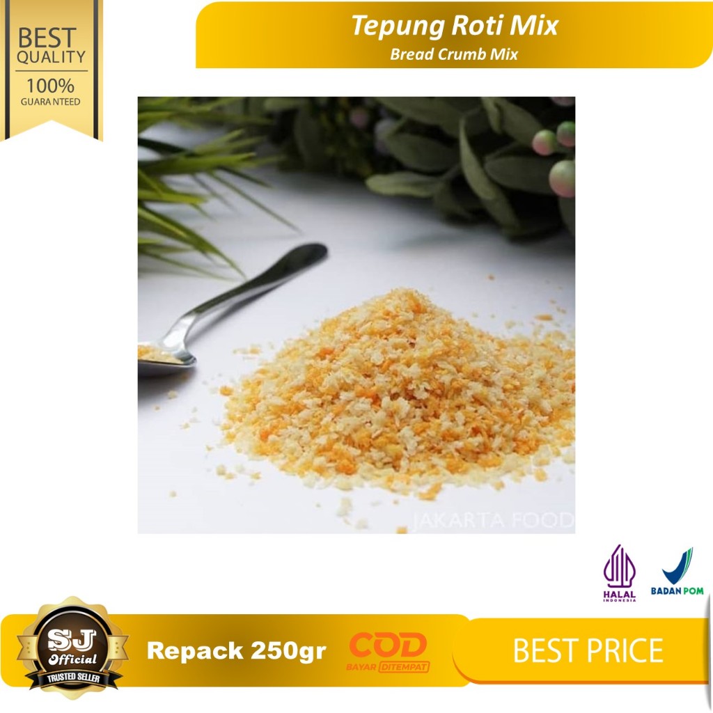 Jual Tepung Roti Mix 250gr / Tepung Panir Mix / PANKO / Bread Crumb Mix ...