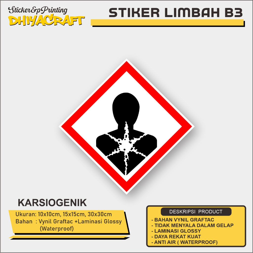 Jual Sticker Label Tanda Simbol Limbah B3 Ukuran 5x5cm Stiker Bahan ...