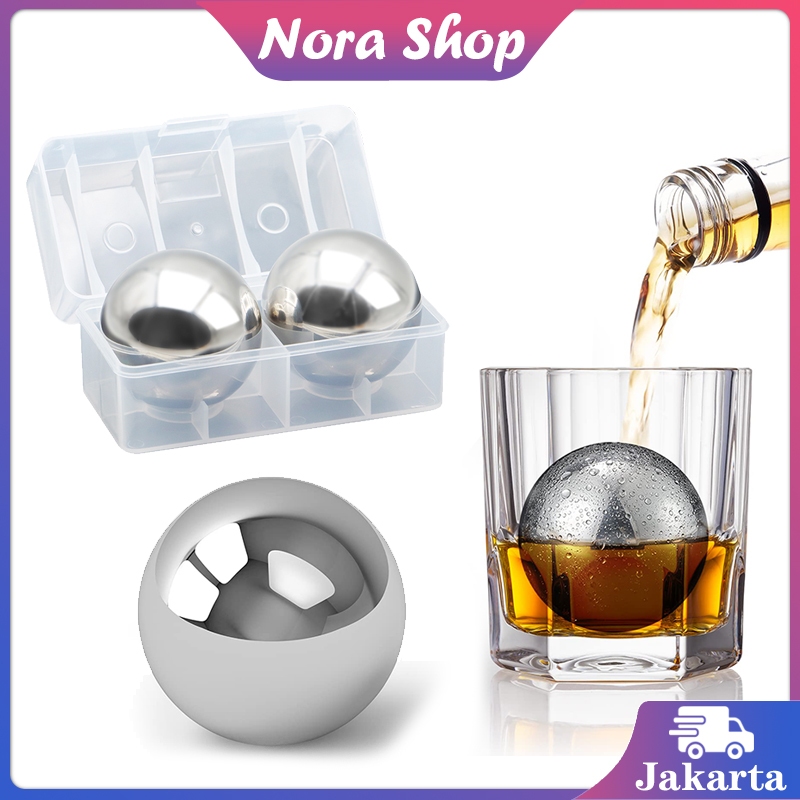 Jual Es Batu Bulat Stainless Steel 2pcs Es Tidak Meleleh Pendingin ...