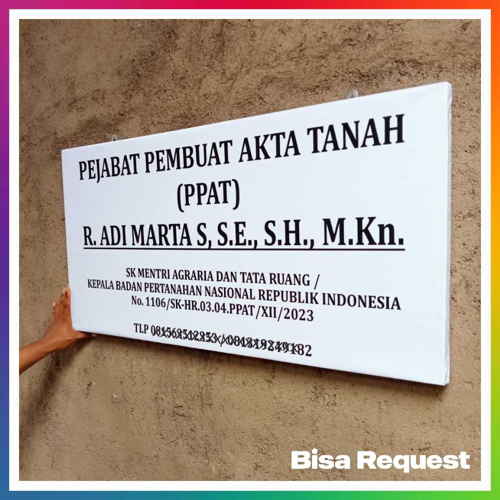 Jual Plang / Papan Nama PPAT dan Notaris 100 x 50 cm | Shopee Indonesia