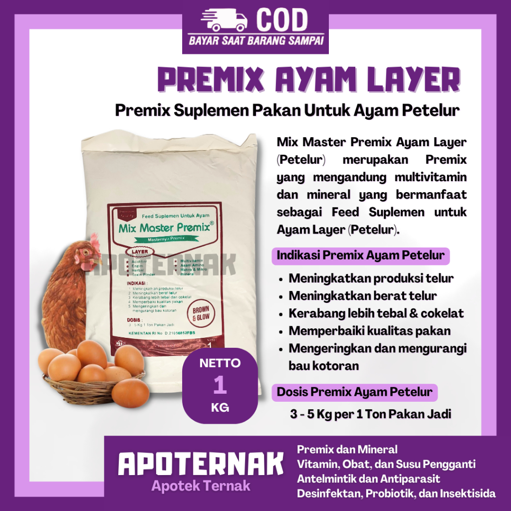 Jual MIX MASTER PREMIX AYAM PETELUR 1 KG - Suplemen Pemacu Produksi dan ... Jual MIX MASTER PREMIX AYAM PETELUR 1 KG - Suplemen Pemacu Produksi dan ...