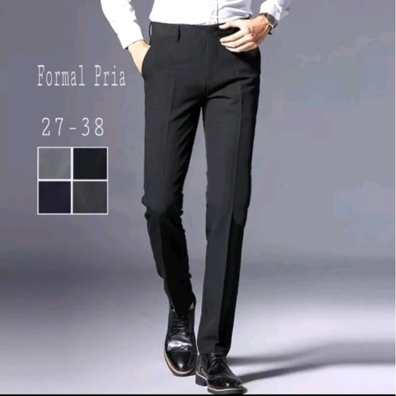 Jual CELANA KANTOR FORMAL PRIA SLIMFIT BAHAN DASAR KAIN WOLL | Shopee Indonesia