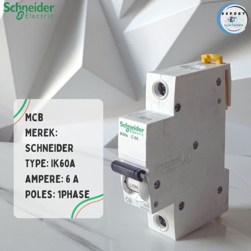 Jual MCB SCHNEIDER 1 PHASE IK60A 1P 6a original | Shopee Indonesia